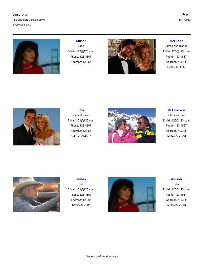 Sample Photo church Directories Telephone Directory Church Directory 